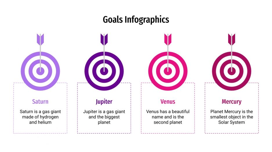 Infographies gratuites d’objectifs pour Google Slides et PPT