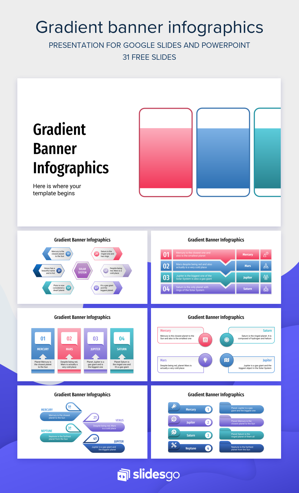 Gradient Banner Infographics | Google Slides &amp; PPT theme