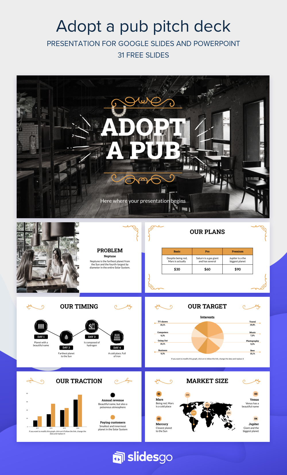 Adopt a Pub Pitch Deck | Google Slides & PPT theme