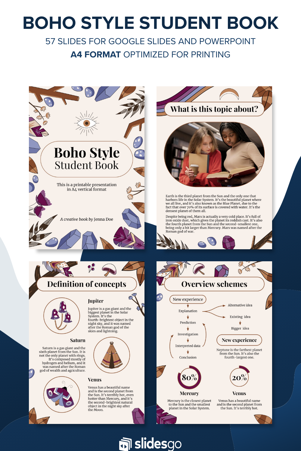 Boho Style Student Book | Google Slides & PowerPoint