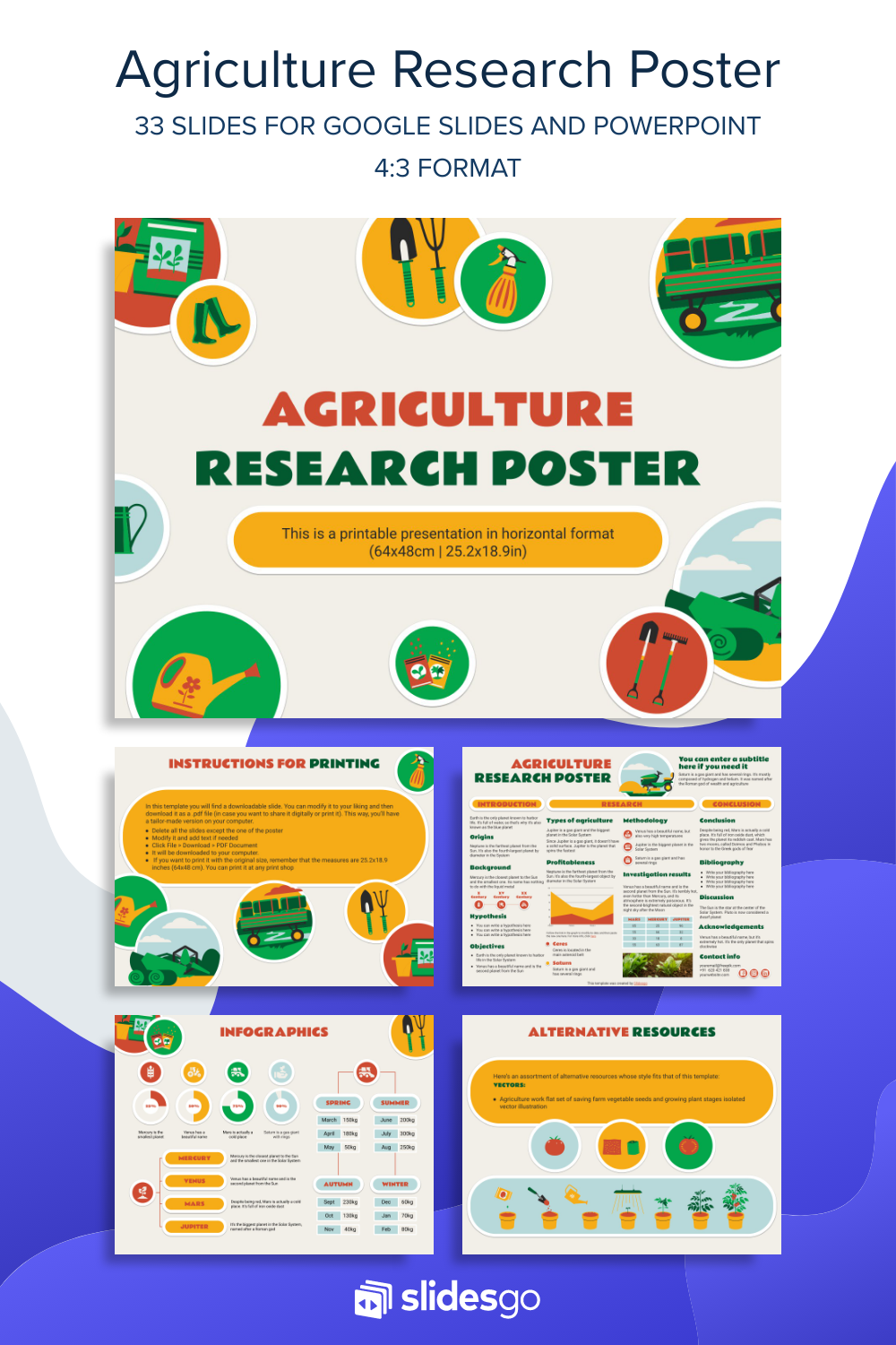 Agriculture Research Poster | Google Slides & PowerPoint