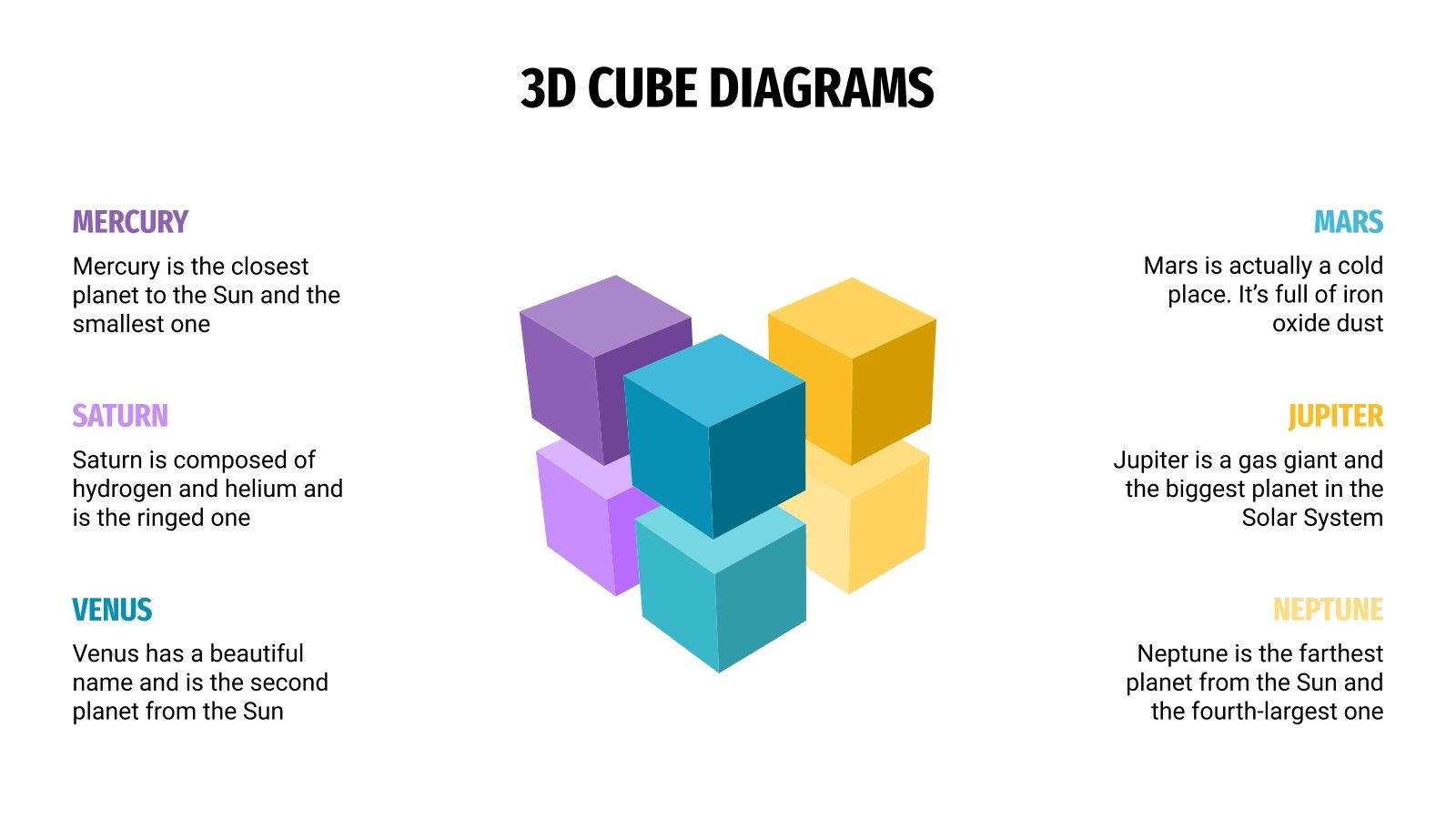 3D cube diagram | Template for Google Slides & PowerPoint