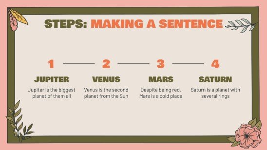 Grammar: Complete Sentences - Boho Style | Google Slides