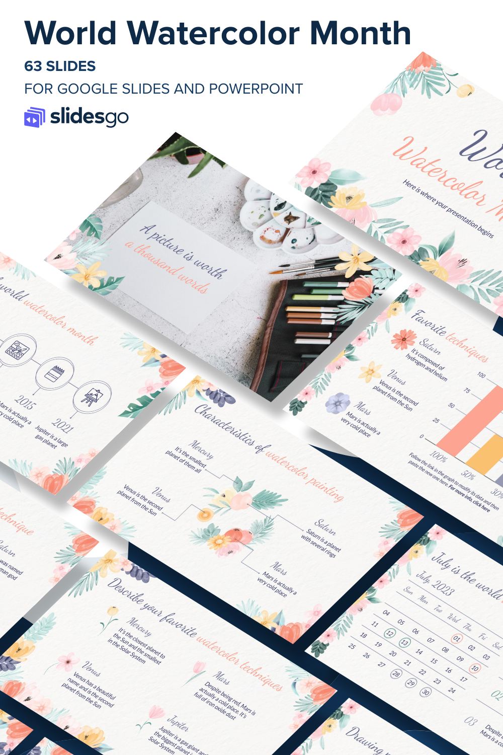 World Watercolor Month | Google Slides & PPT