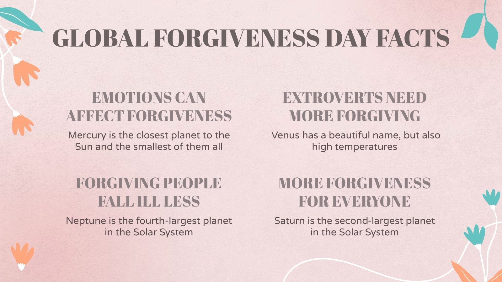Global, International, National and World Forgiveness Day
