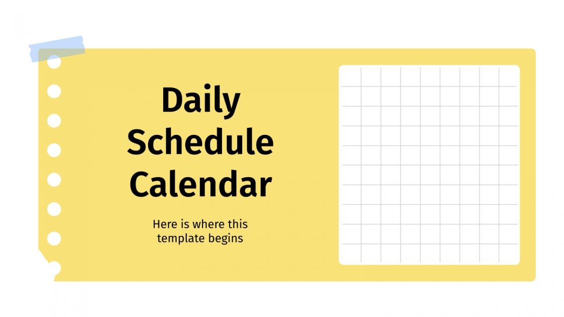 Daily Schedule Calendar for Google Slides and PowerPoint