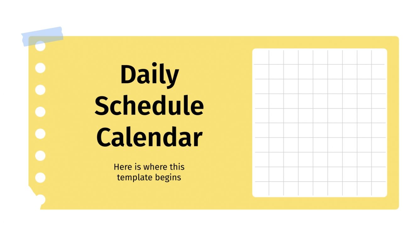 Daily Schedule Calendar for Google Slides and PowerPoint