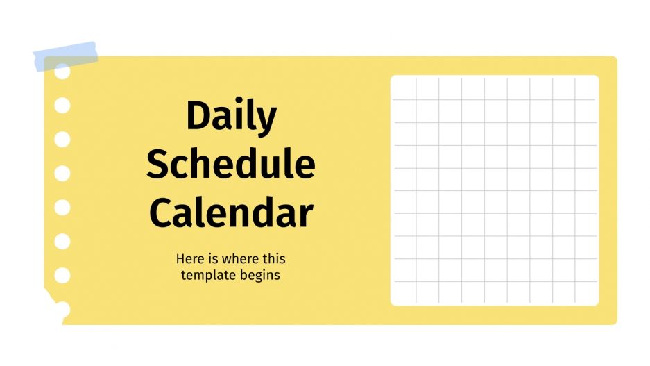 Daily Schedule Calendar for Google Slides and PowerPoint