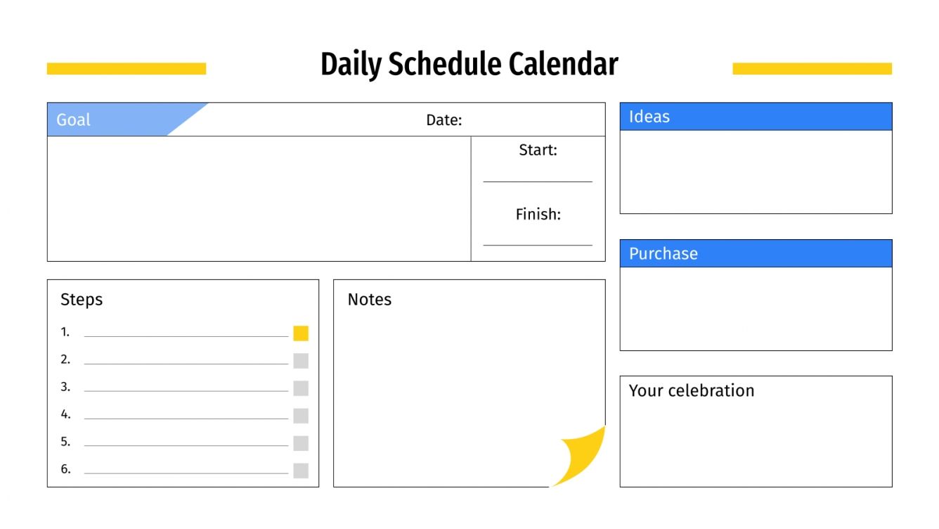 Daily Schedule Calendar for Google Slides and PowerPoint