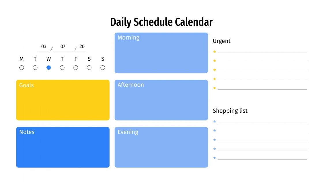 Daily Schedule Calendar for Google Slides and PowerPoint