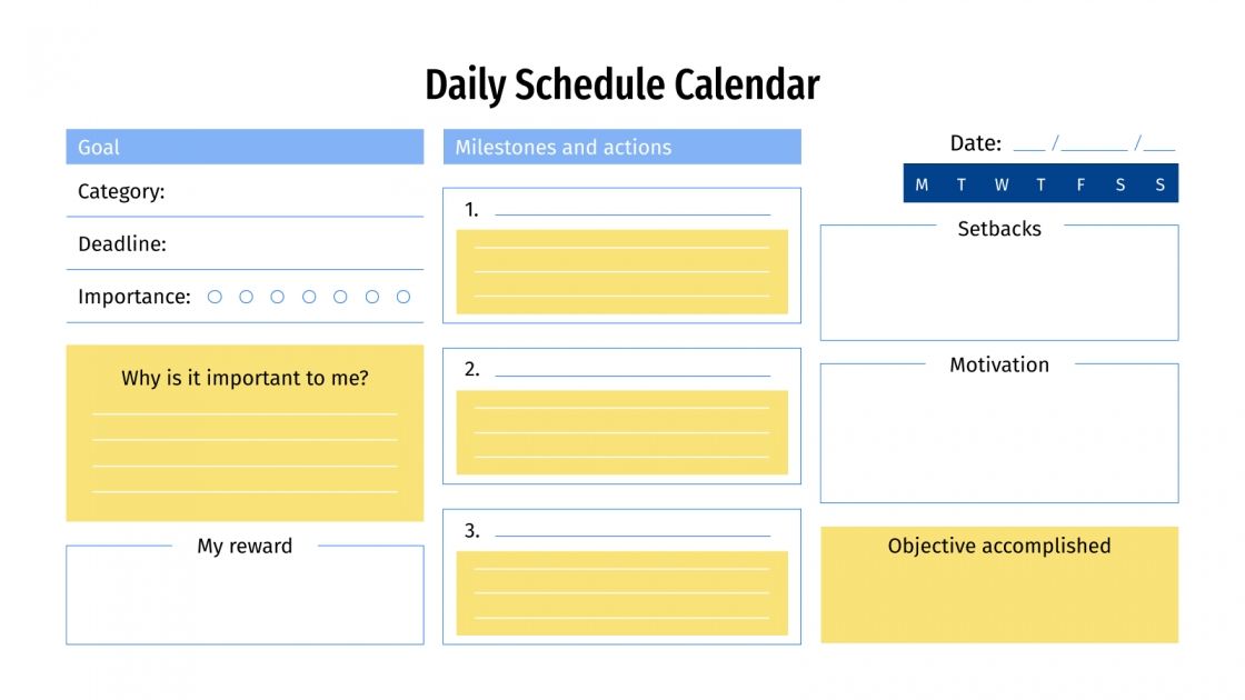 Daily Schedule Calendar for Google Slides and PowerPoint
