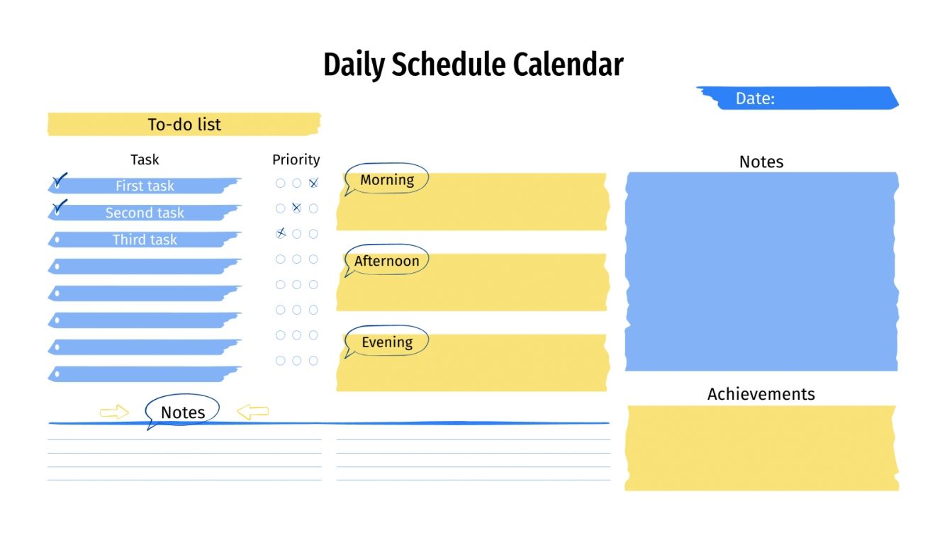 Calendario de actividades diarias | Tema de Google Slides y PPT