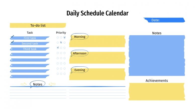 Daily Schedule Calendar for Google Slides and PowerPoint