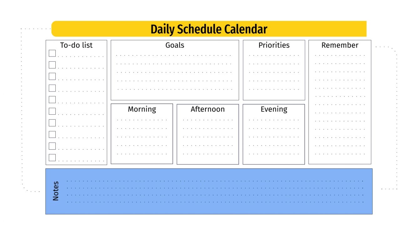 Daily Schedule Calendar for Google Slides and PowerPoint