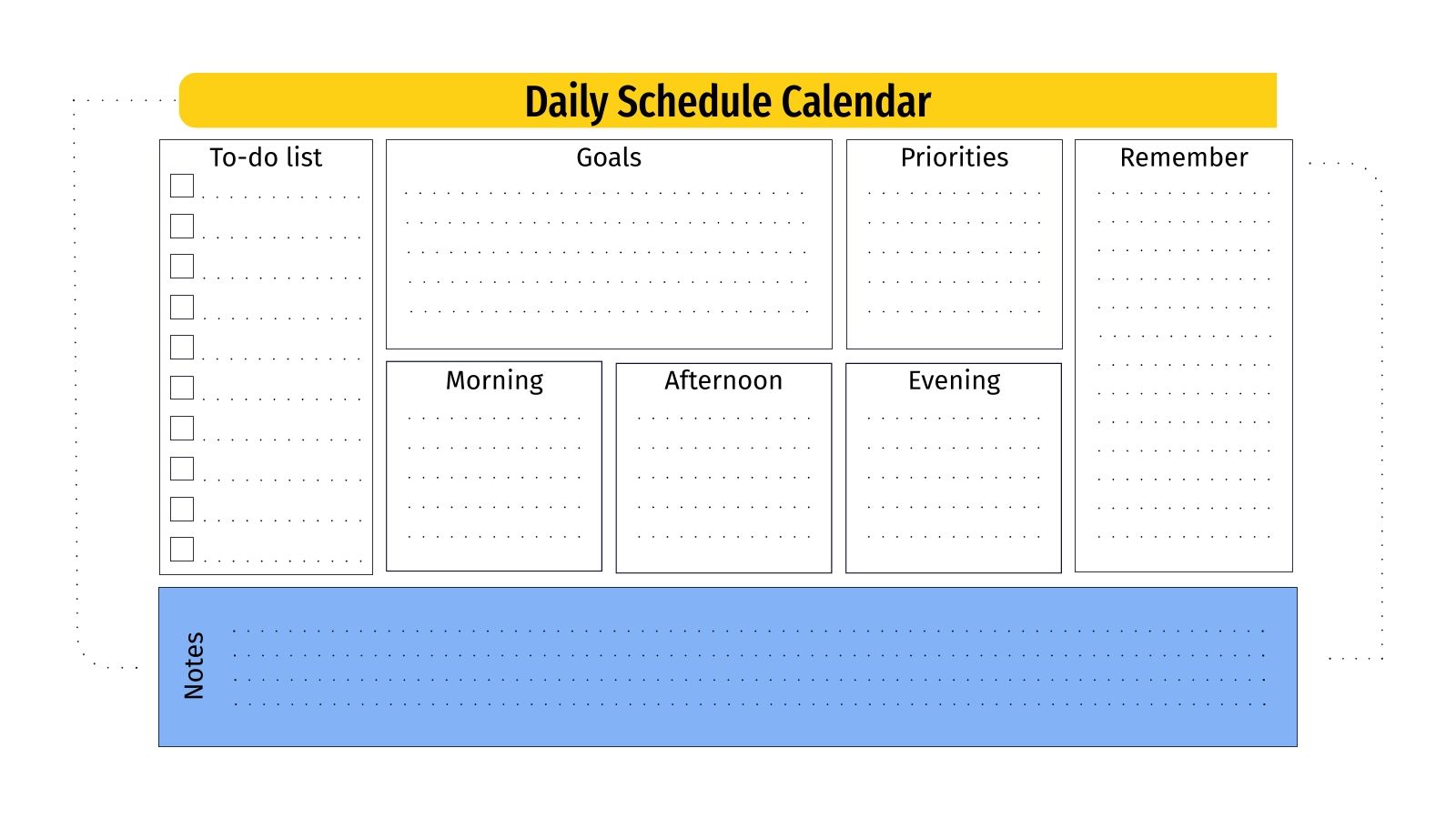 Daily Schedule Calendar for Google Slides and PowerPoint
