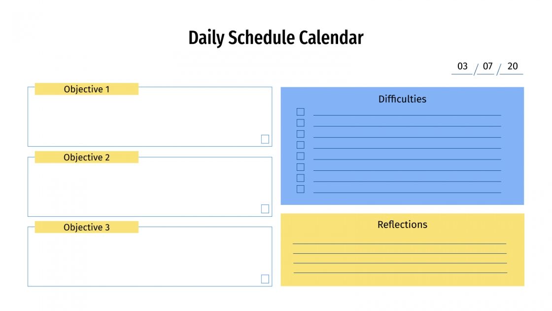 Daily Schedule Calendar for Google Slides and PowerPoint