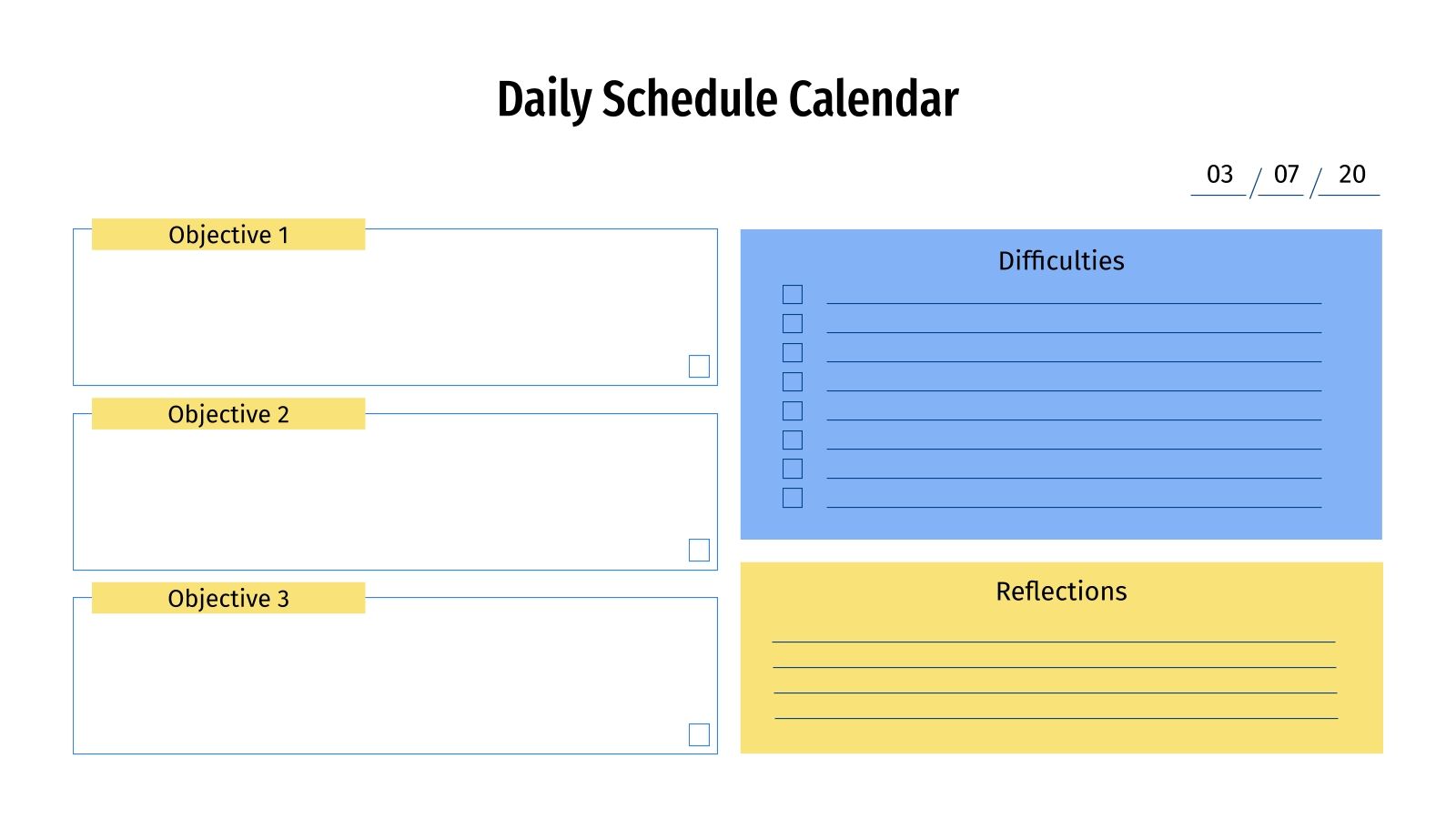 Calendario de actividades diarias | Tema de Google Slides y PPT