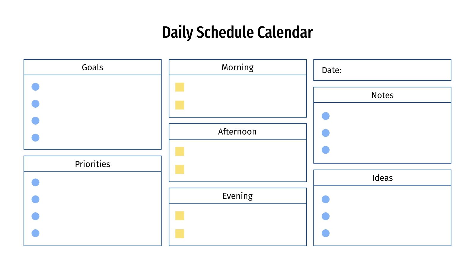 Calendario de actividades diarias | Tema de Google Slides y PPT