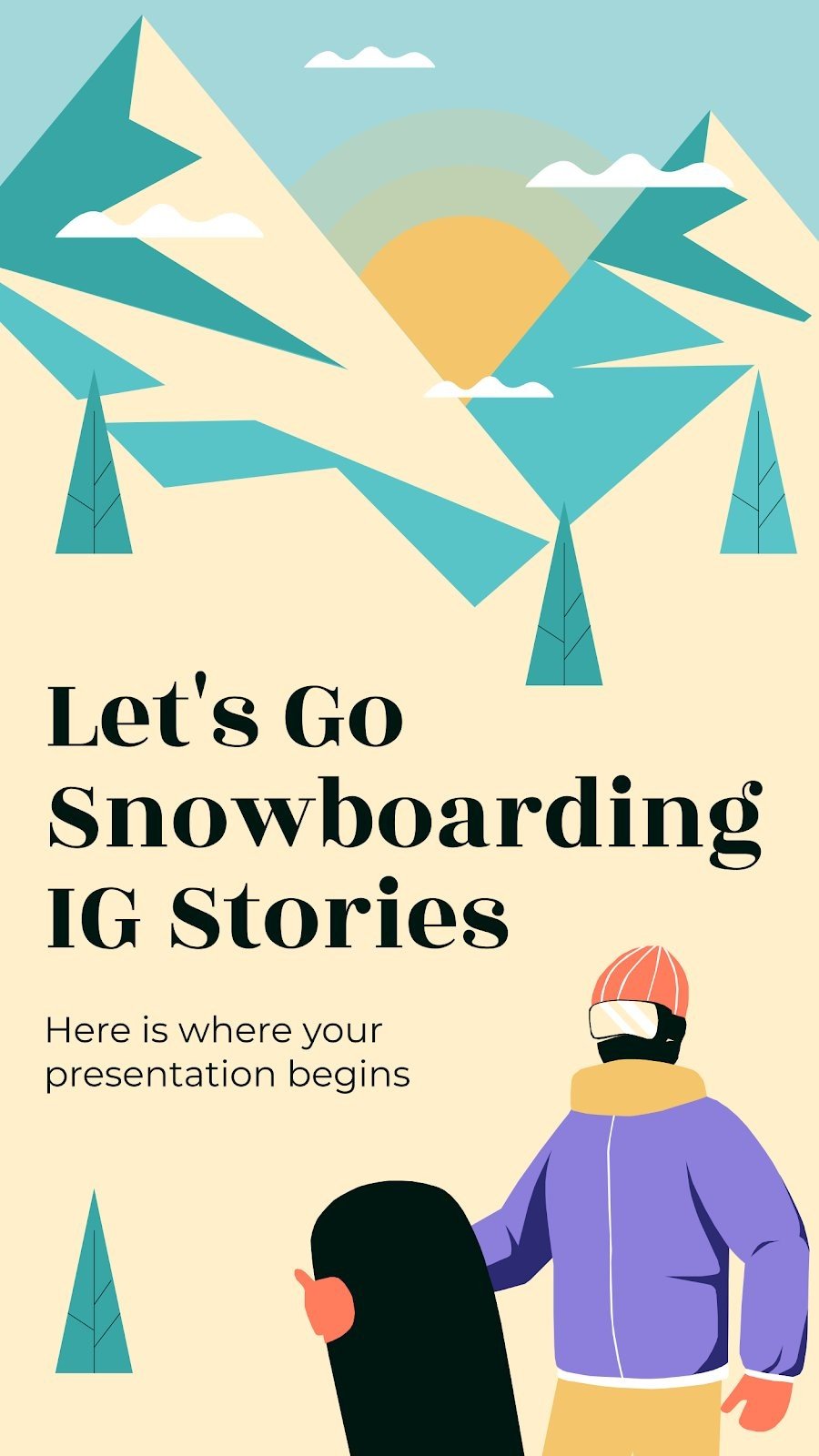 Let's Go Snowboarding IG Stories | Google Slides & PPT