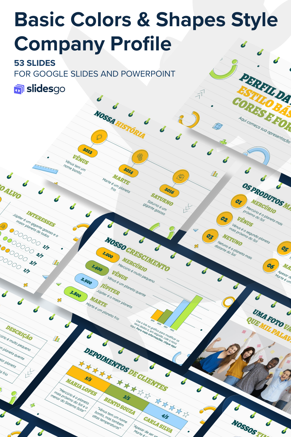 Basic Colors & Shapes Style Company Profile | Google Slides