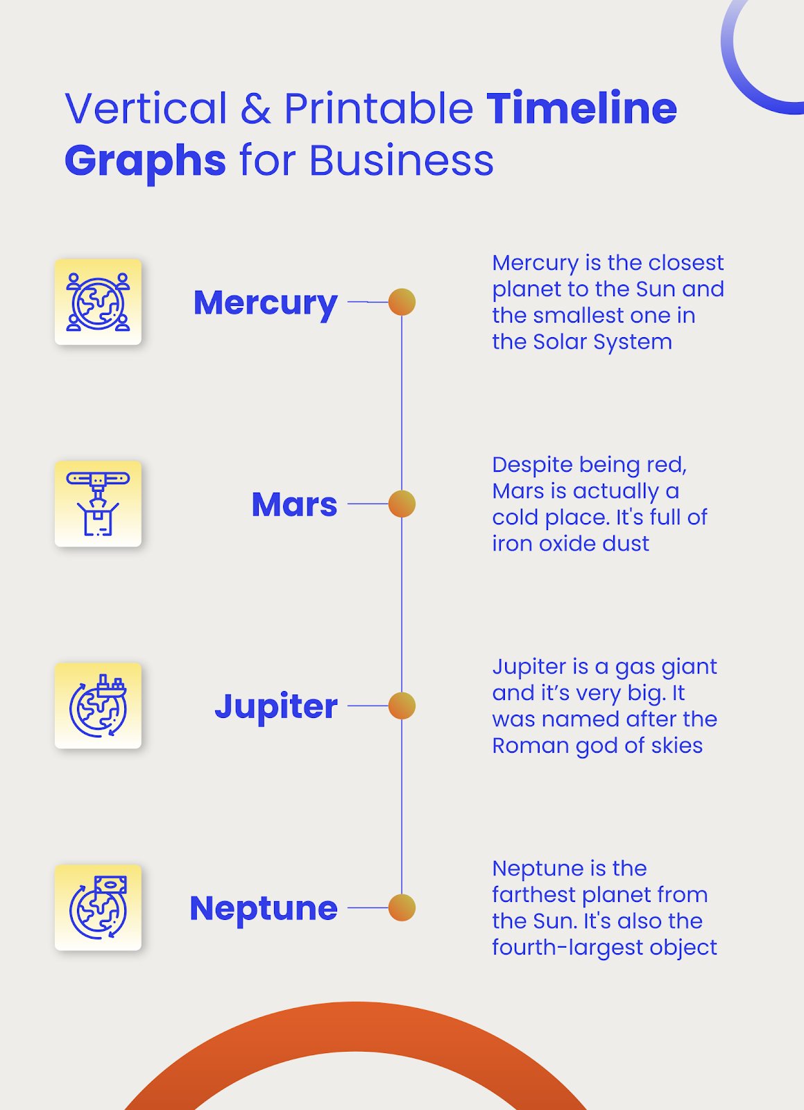 Vertical & Printable Timeline Graphs for Business