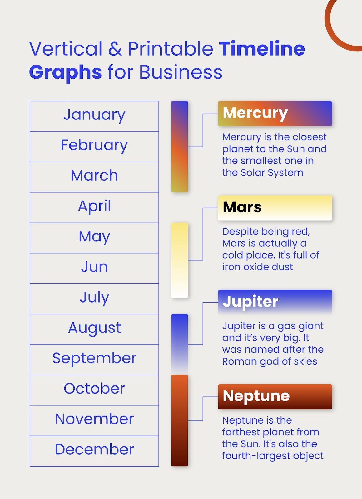 Vertical & Printable Timeline Graphs for Business
