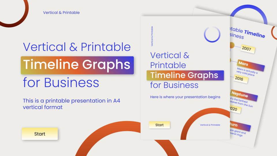 Vertical & Printable Timeline Graphs for Business