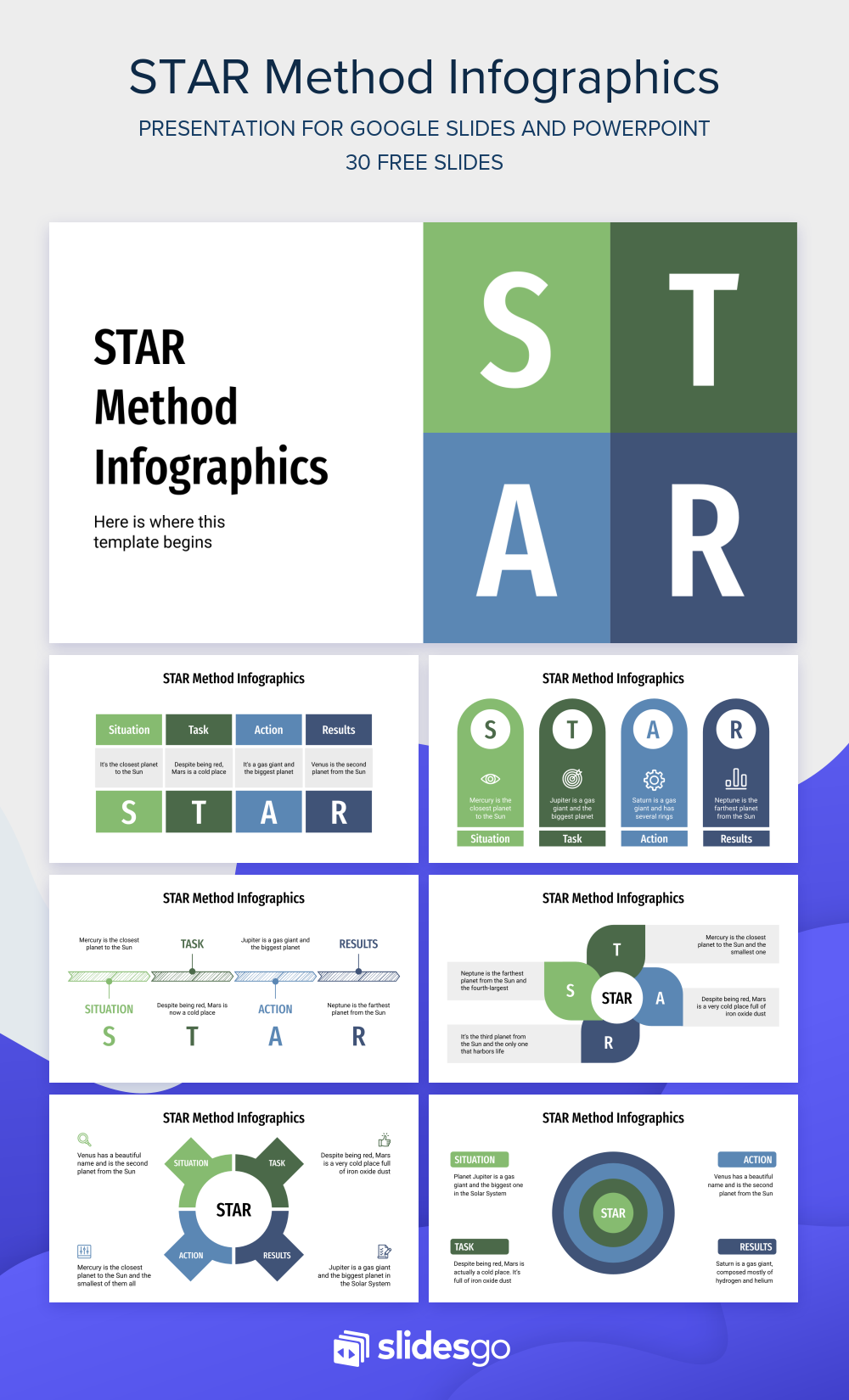 Free STAR Method Infographics for Google Slides and PPT