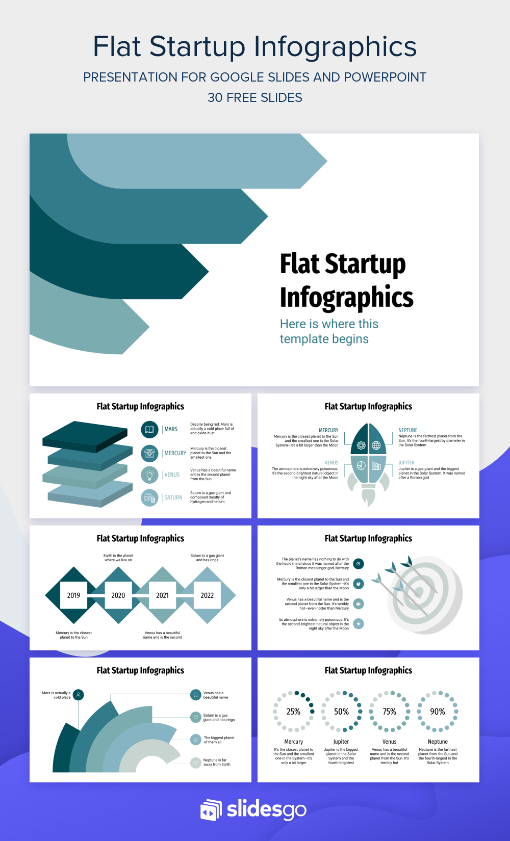 Flat Startup Infographics for Google Slides and PowerPoint