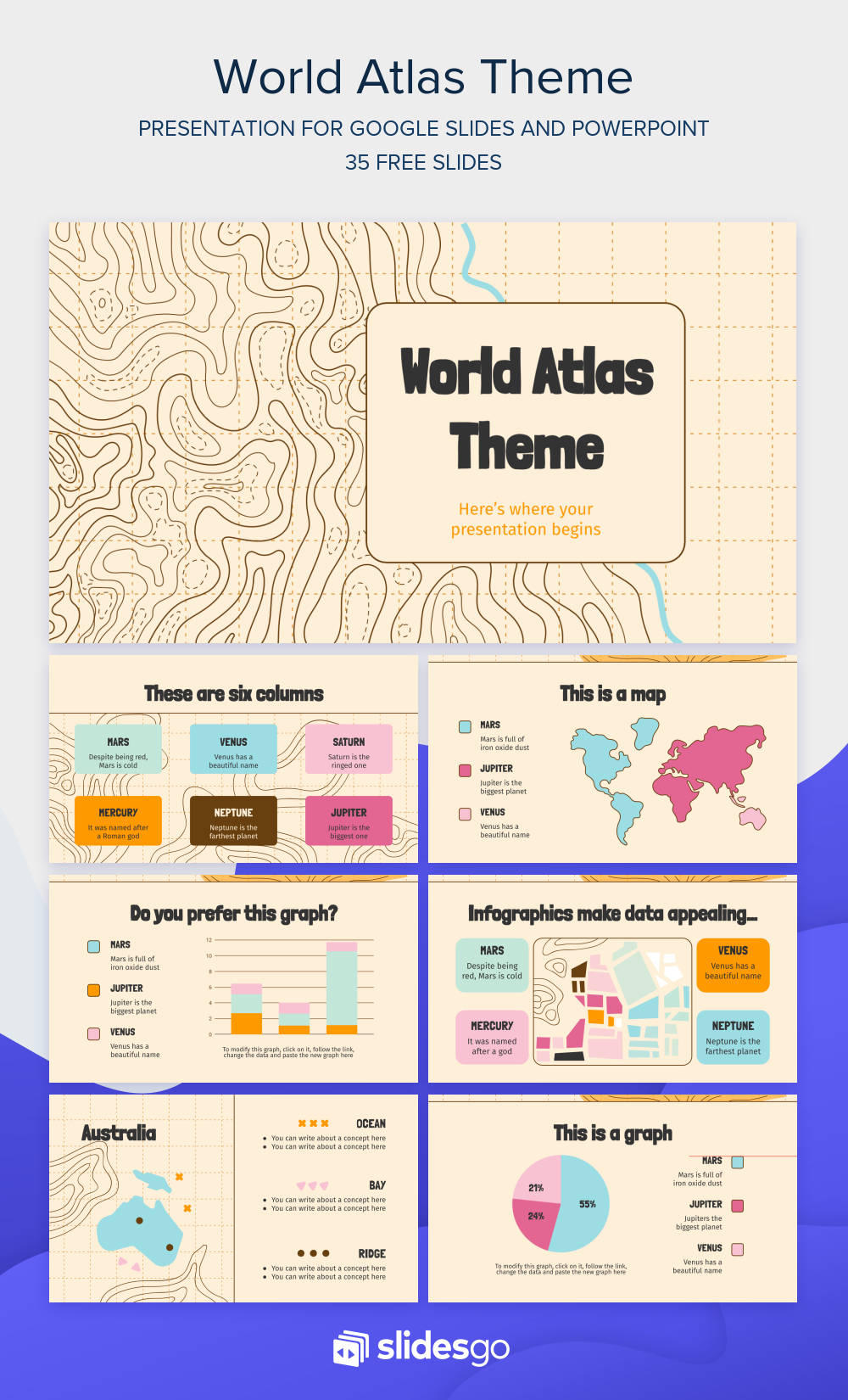 World Atlas Theme Google Slides and PowerPoint template