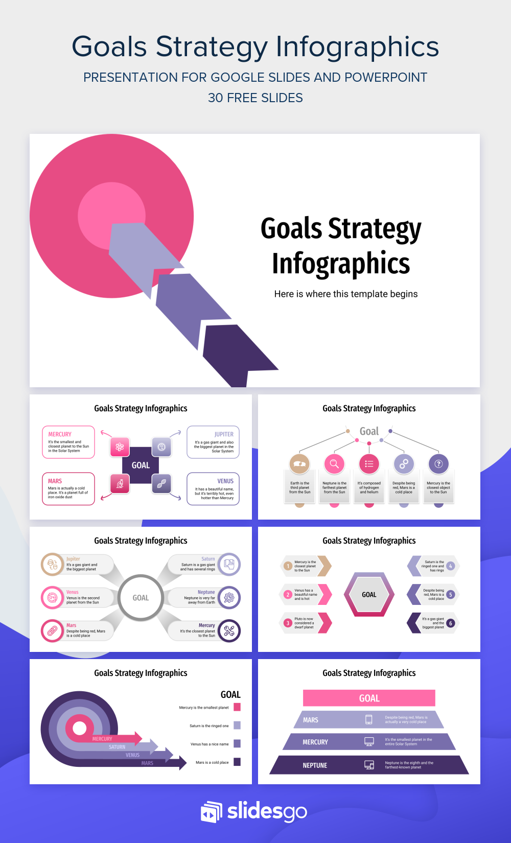 Goals Strategy Infographics for Google Slides and PowerPoint