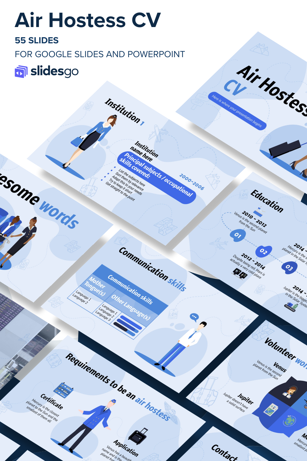 Air Hostess CV | Google Slides & PowerPoint