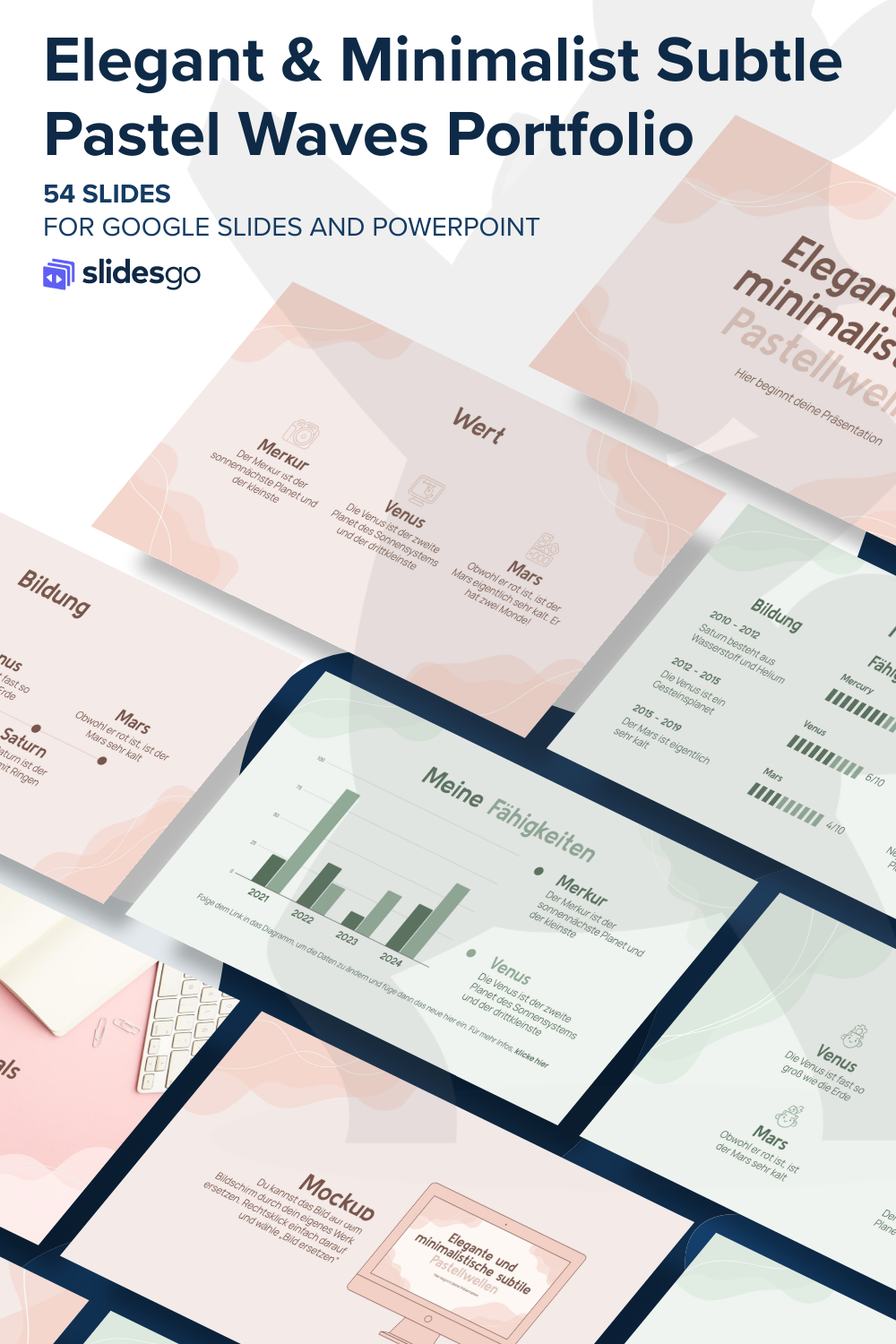 Elegant & Minimalist Subtle Pastel Waves Portfolio