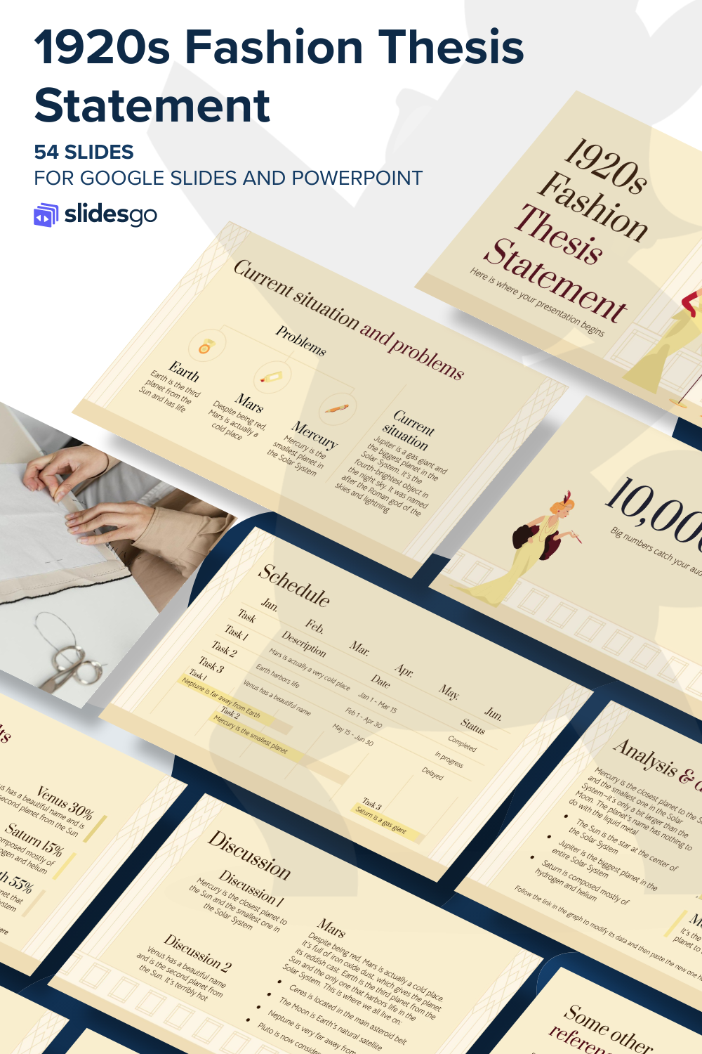 1920s Fashion Thesis Statement | Google Slides & PowerPoint