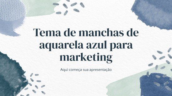 Tema de manchas de aquarela azul para marketing