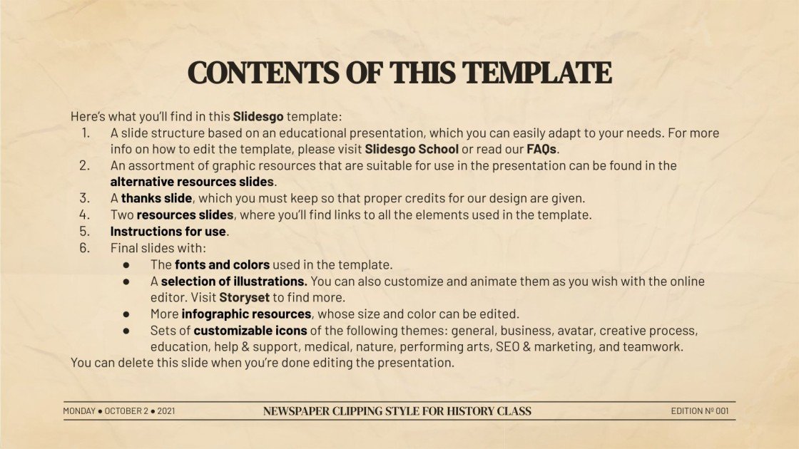 Newspaper Clipping Style: History Class | Google Slides & PPT