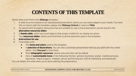 Newspaper Clipping Style: History Class | Google Slides & PPT