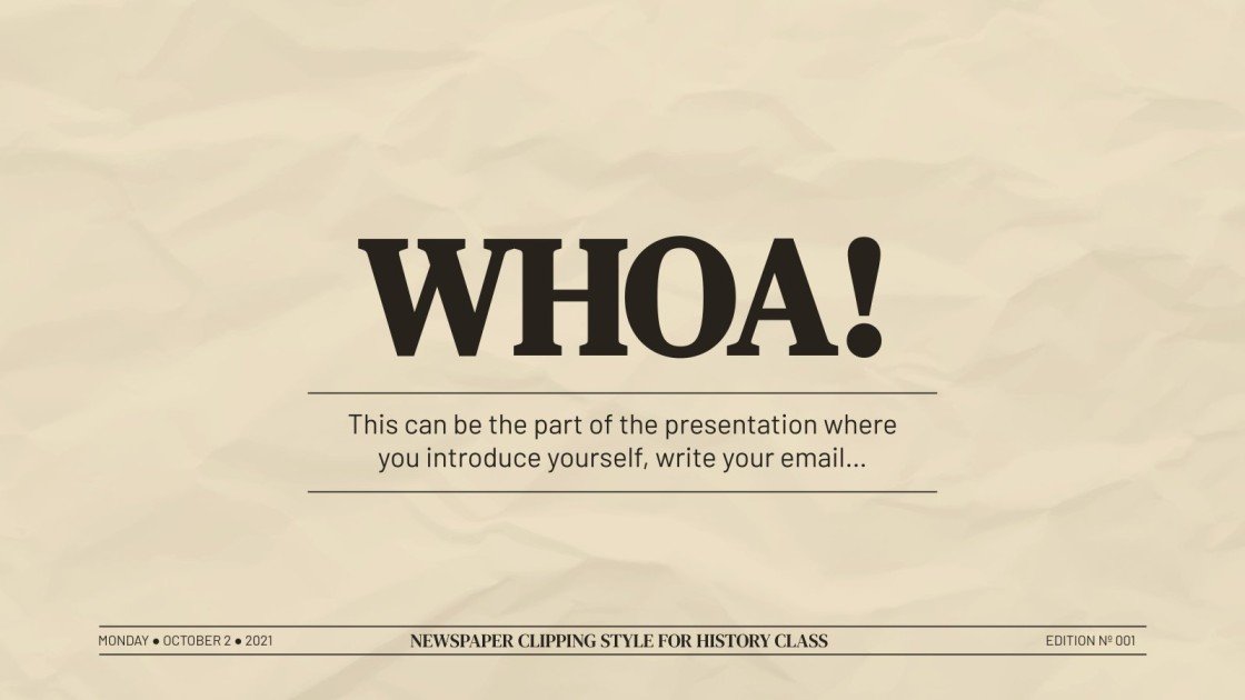 Newspaper Clipping Style: History Class | Google Slides & PPT