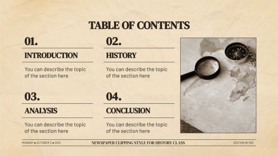 Newspaper Clipping Style: History Class | Google Slides & PPT