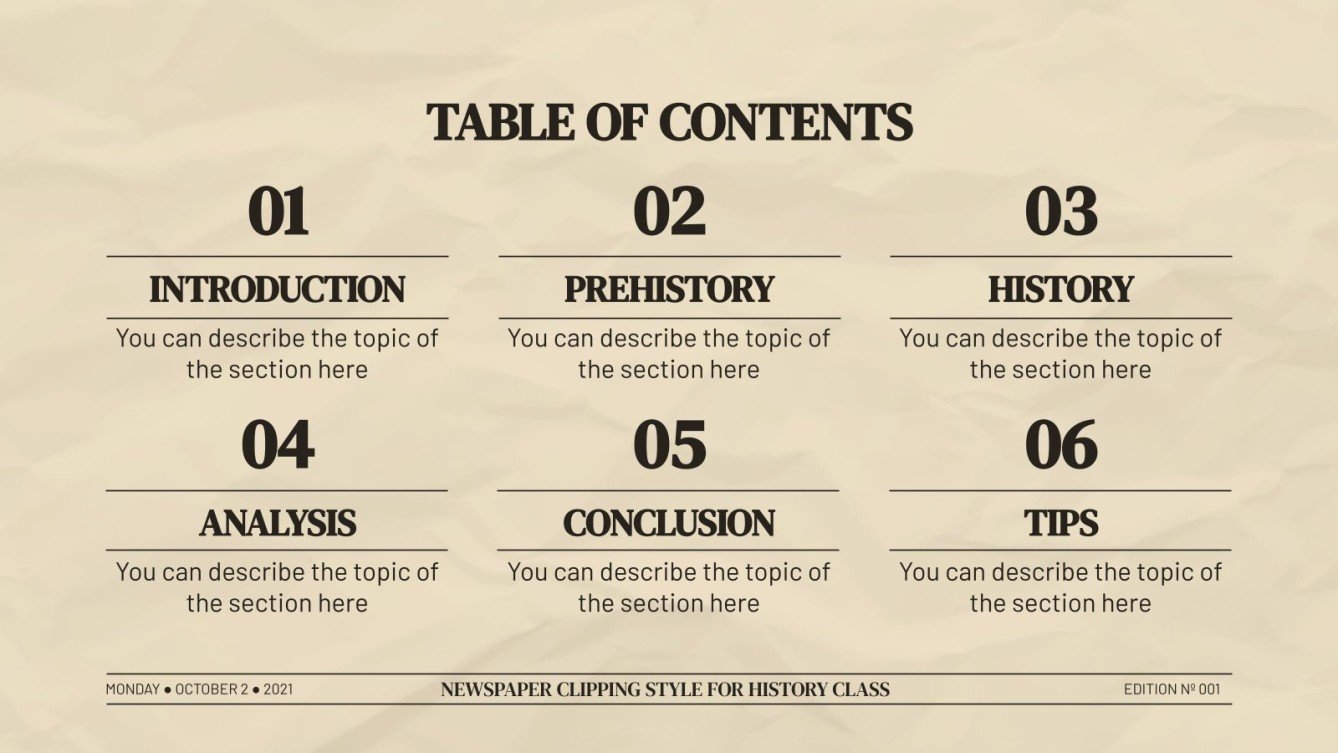 Newspaper Clipping Style: History Class | Google Slides & PPT