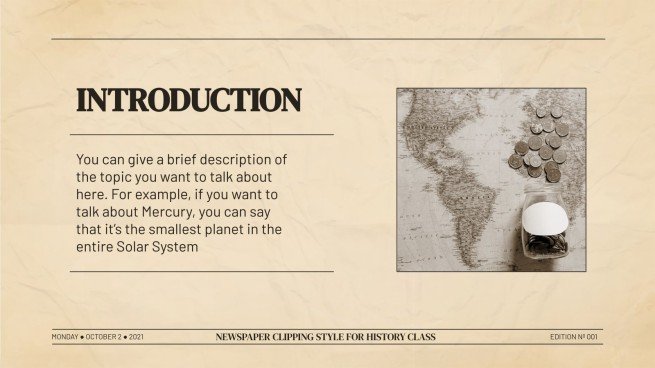 Newspaper Clipping Style: History Class | Google Slides & PPT