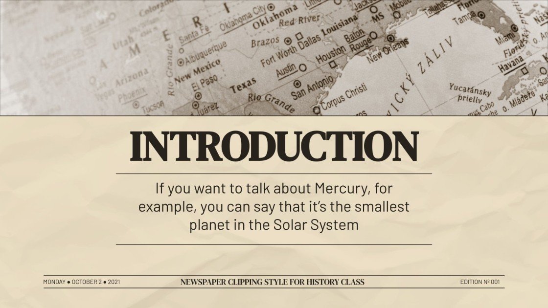 Newspaper Clipping Style: History Class | Google Slides & PPT