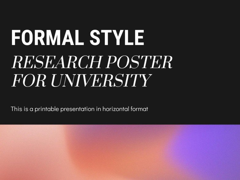 Formal Style Research Poster for University | Google Slides