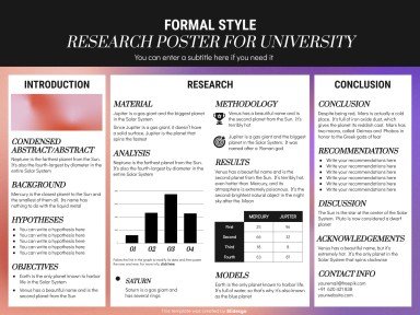 Formal Style Research Poster for University | Google Slides