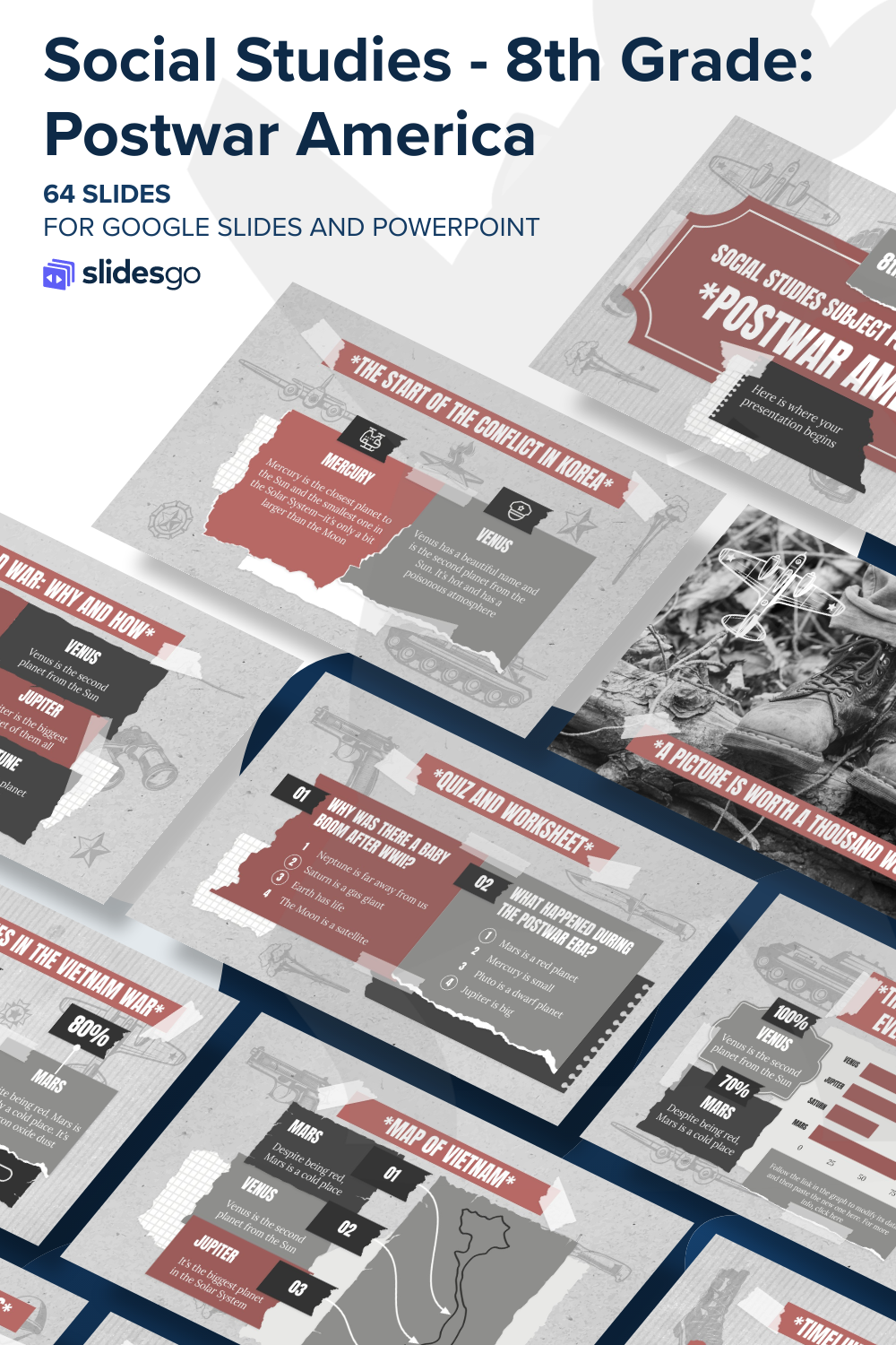 Social Studies: Postwar America | Google Slides & PowerPoint
