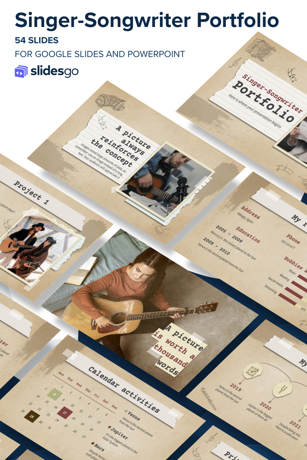 Singer-Songwriter Portfolio | Google Slides & PowerPoint