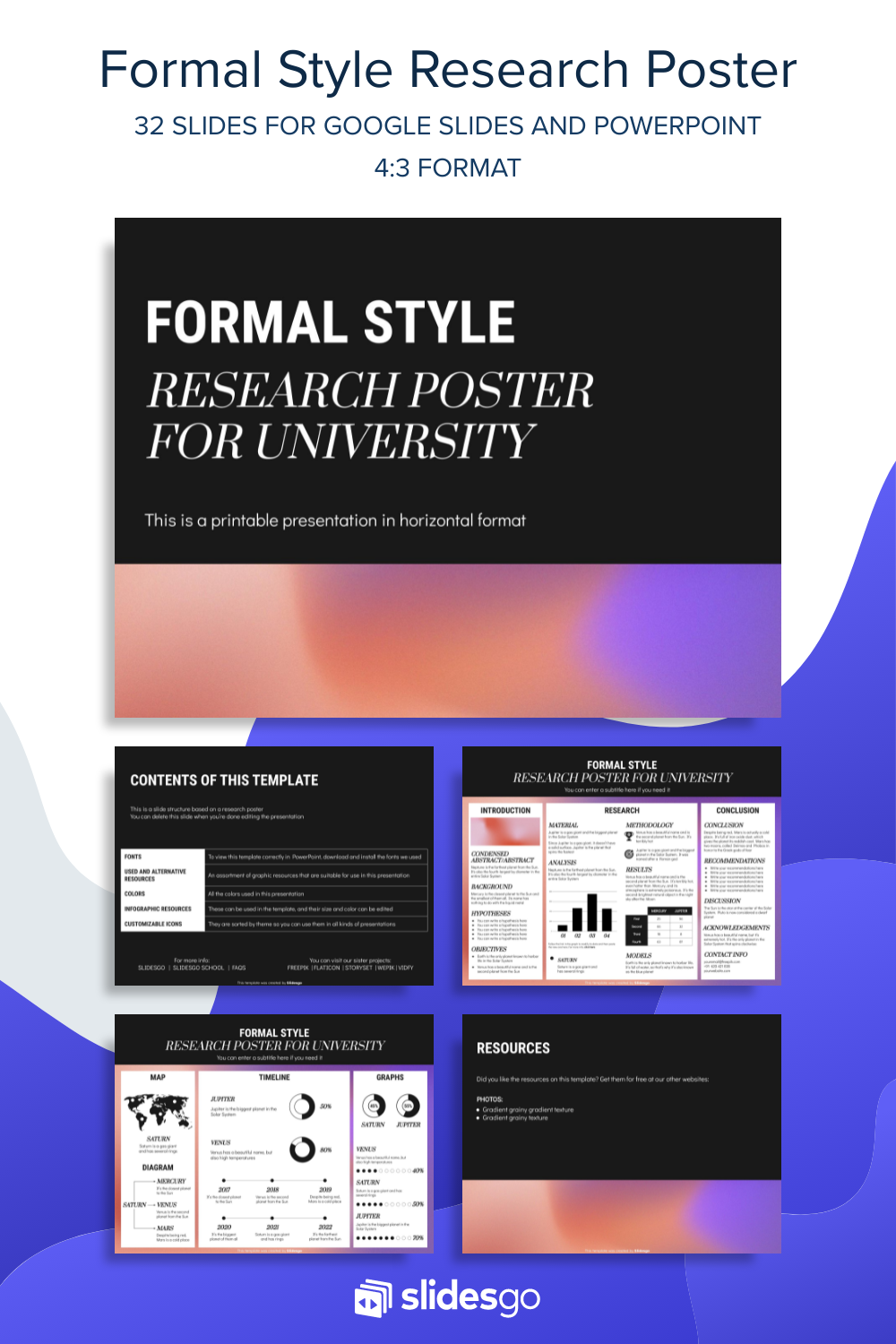 Formal Style Research Poster for University | Google Slides
