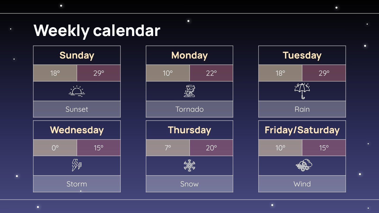 Calendar & Weather Personal Organizer | Google Slides & PPT