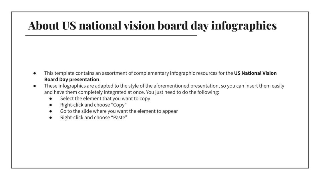 US National Vision Board Day Infographics