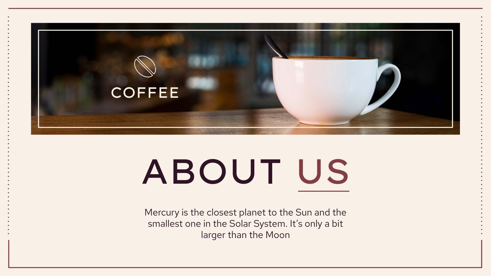 Popic Café Company Profile Google Slides & PPT template
